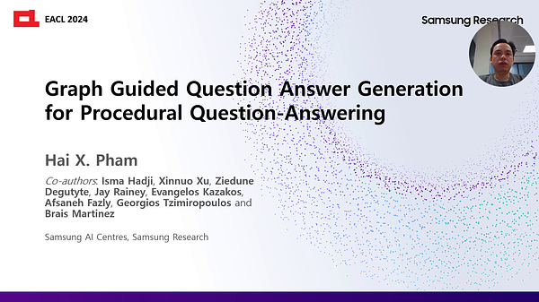 Graph Guided Question Answer Generation for Procedural Question-Answering | Underline