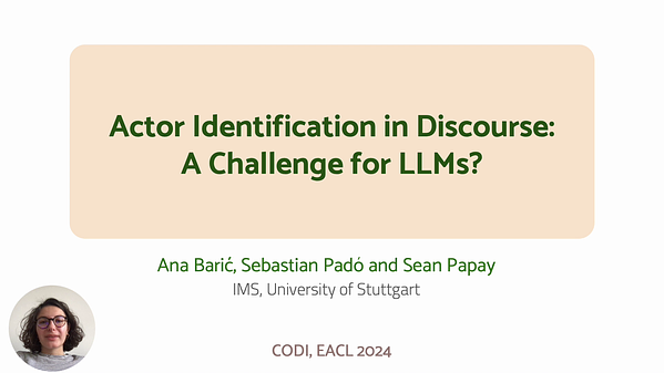 Underline | Actor Identification in Discourse: A Challenge for LLMs?