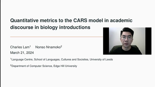 Quantitative metrics to the CARS model in academic discourse in biology ...