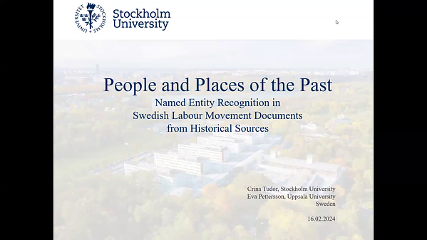 People and Places of the Past - Named Entity Recognition in Swedish ...