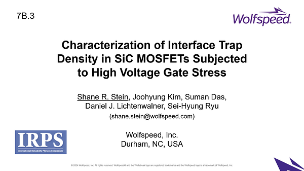 Characterization of Interface Trap Density in SiC MOSFETs Subjected to ...