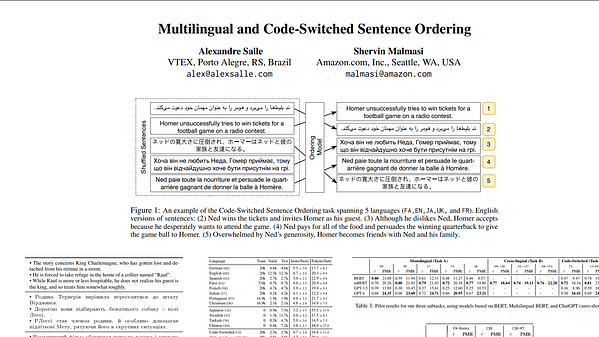 Underline Multilingual And Code Switched Sentence Ordering
