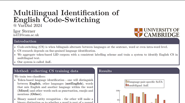 Multilingual Identification of English Code-Switching | Underline